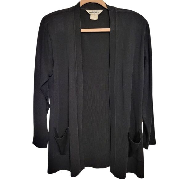 Misook | Sweaters | 53 Misookvintage Black Open Front Slinky Knit ...